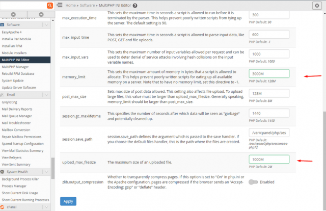 طريقة زيادة Max Upload و PHP Memory Limit